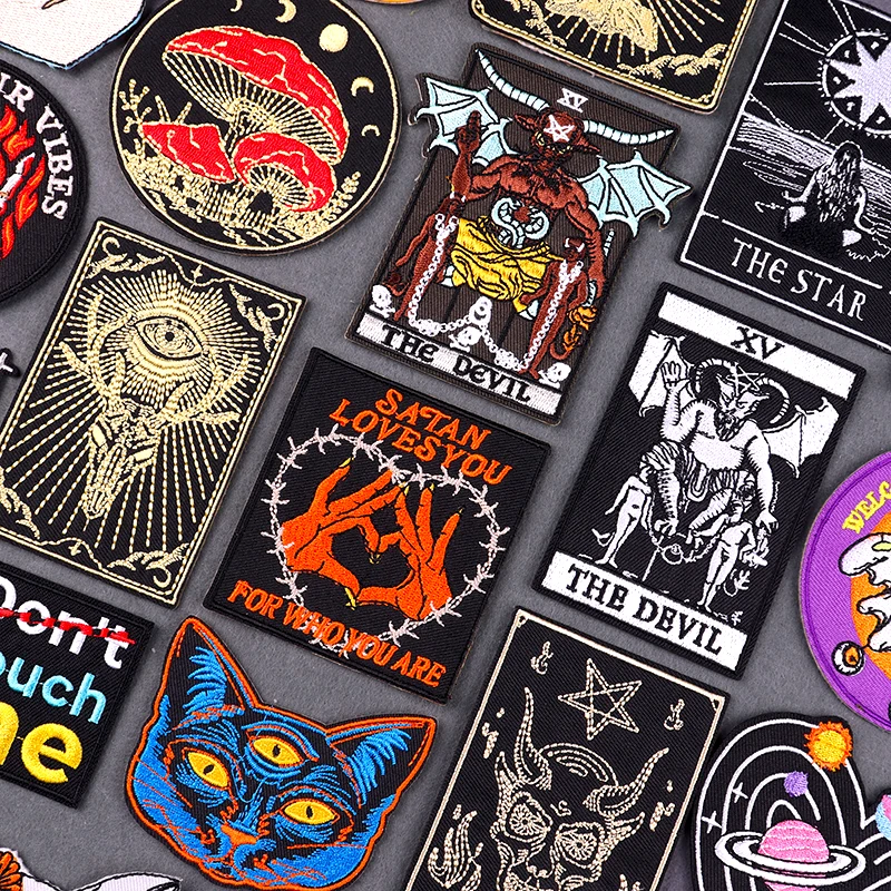 The-Devil-parches-bordados-para-planchar-en-la-ropa-Calaveras-Tarot-apliques-DIY-pegatinas-de ...