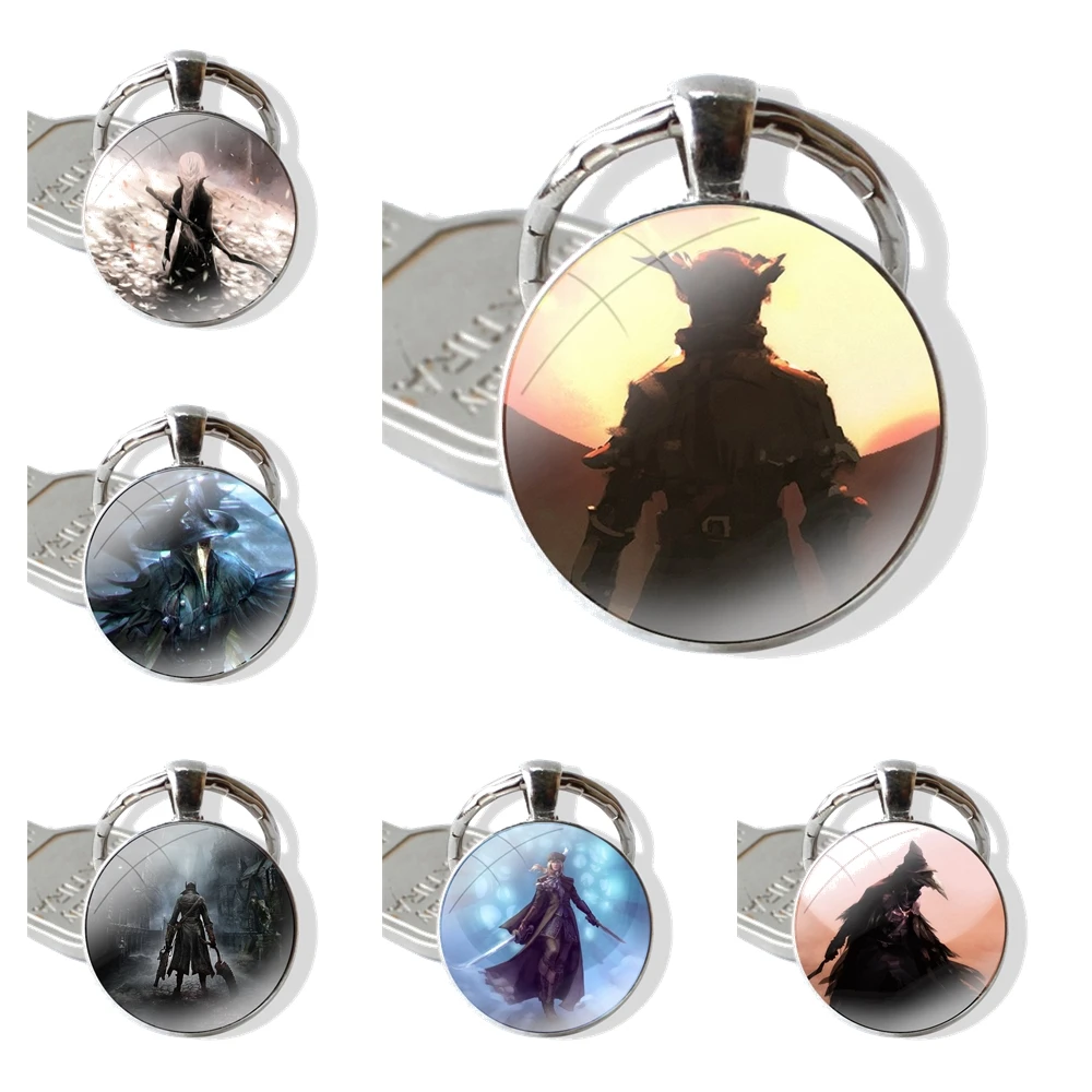 Bloodborne Glass Cabochon Keychain Pendant Car Key Chains Handmade ...