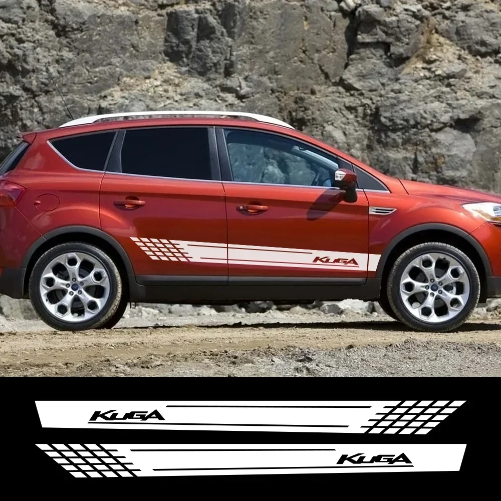 2Pcs-Car-Stickers-For-Ford-Kuga-Auto-Long-Stripe-Vinyl-Film-Decal ...