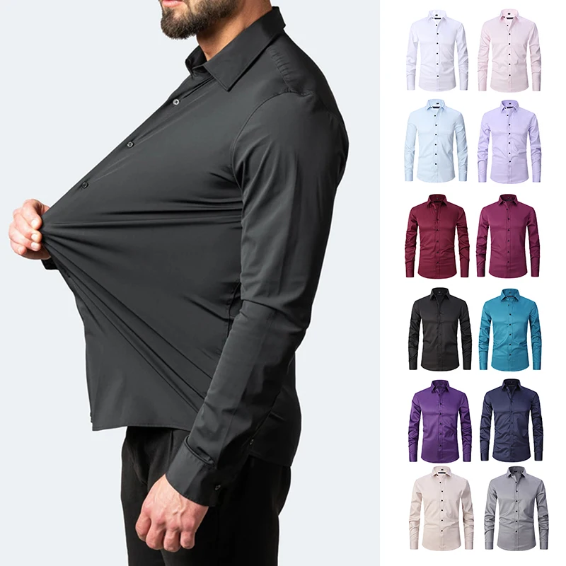 Spring-Men-s-Social-Shirt-Slim-Business-Dress-Shirts-Male-Long-Sleeve ...
