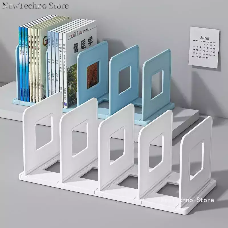 4-Grid-Plastic-Gray-Folder-Storage-Box-Vertical-Book-Organiser ...