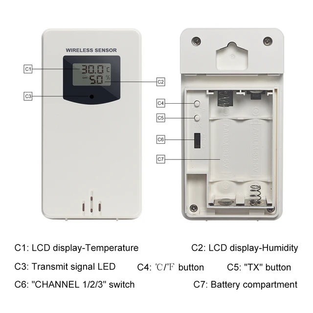 Outdoor Wireless Temperature Sensor Wireless Thermometer With Outdoor