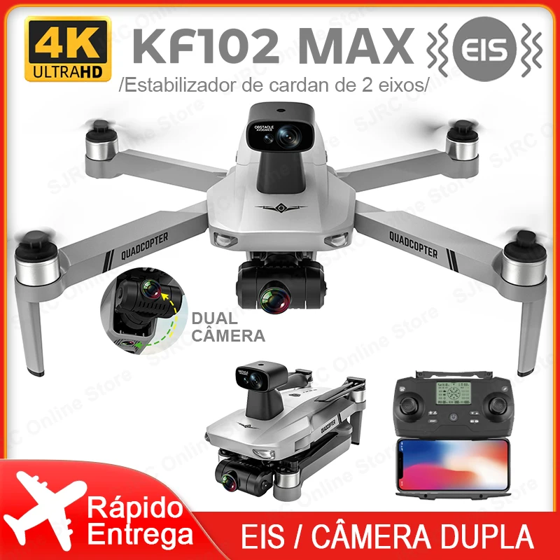 Kf102 max gps drone 4k profesional fpv hd câmera kf102 drones 2 axis ...