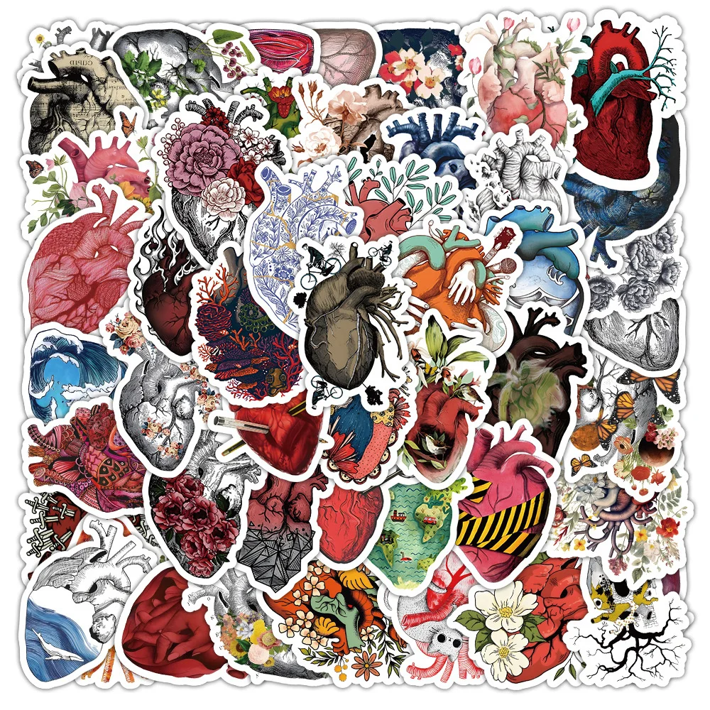 50pcs-Scary-Heart-Graffiti-Stickers-For-Phone-Case-Stationery-Craft ...