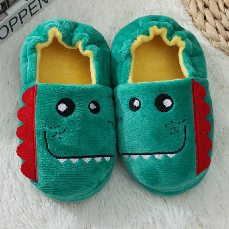 Fashion-Toddler-Boy-Slippers-Indoor-Winter-Cartoon-Dinosaur-Plush-Warm ...
