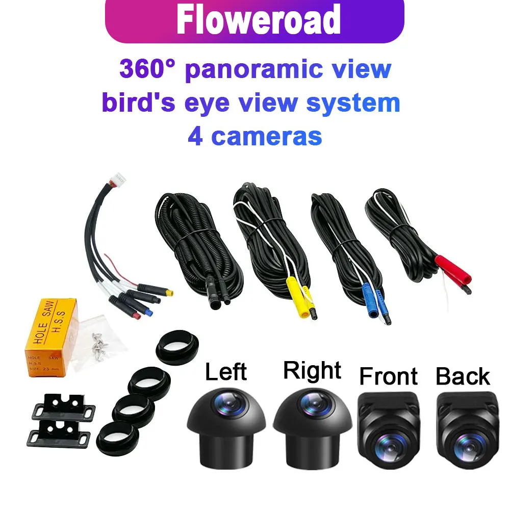 For Universal 720P 360° View Car Camera Rear Front Left Right Back ...