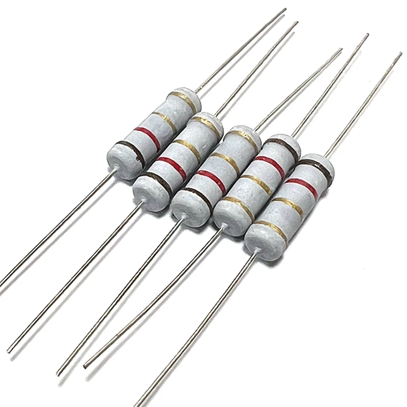 20pcs 2W 탄소 필름 저항기 5% 저항 0.12R 1R2 12R 120R 1K2 12K 120K 0.12 1.2 12 ...