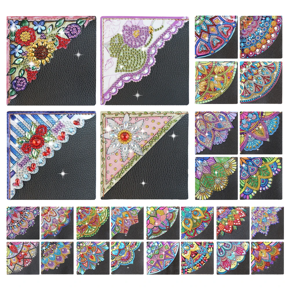 4Pcs Mandala Diamonds Painting Corner Bookmarks Diamond Art Bookmarks ...