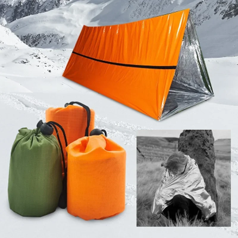 Emergency-tent-first-aid-blanket-sleeping-bag-Shelter-Survival-Tube ...