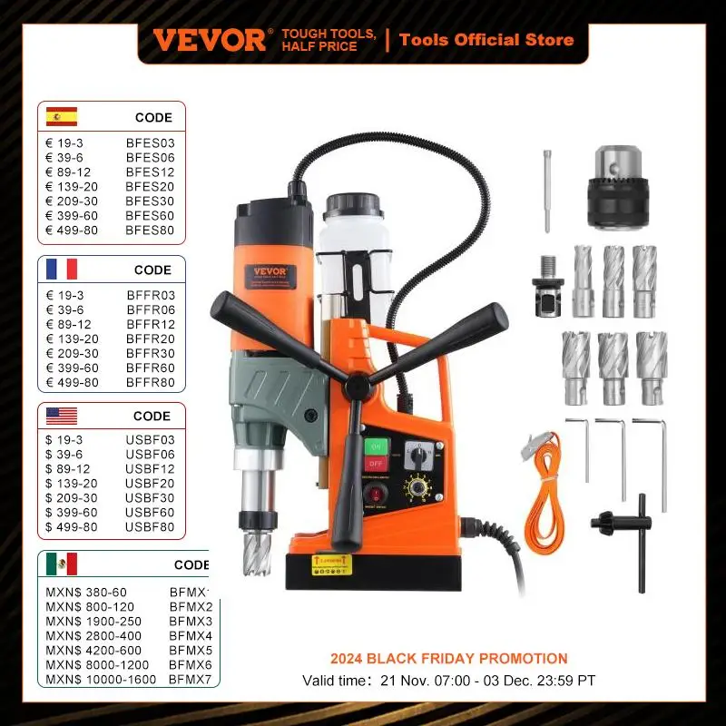 Vevor-1450W-Magnetische-Boor-2-Boordiameter-12500-12800n-Draagbare ...