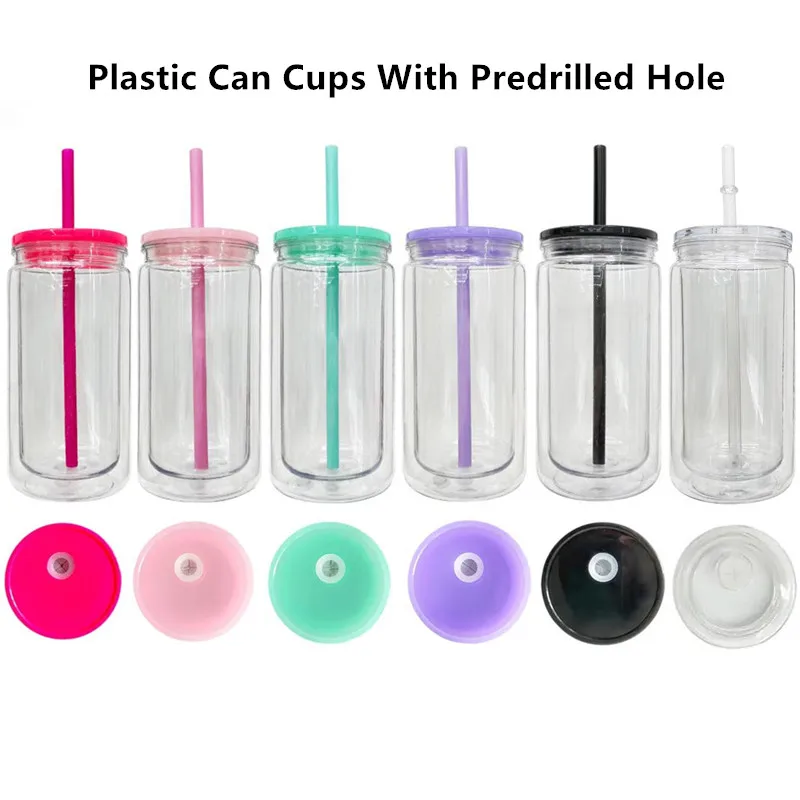 10pcs-50pcs-12oz-Snow-Globe-Tumbler-Plastic-Can-Cups-Predrilled-Hole ...