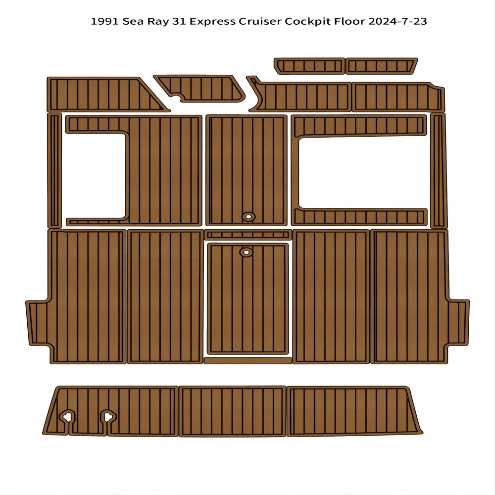1990-Sea-Ray-31-Express-Cruiser-Cockpit-Pad-Boat-EVA-Foam-Teak-Deck ...