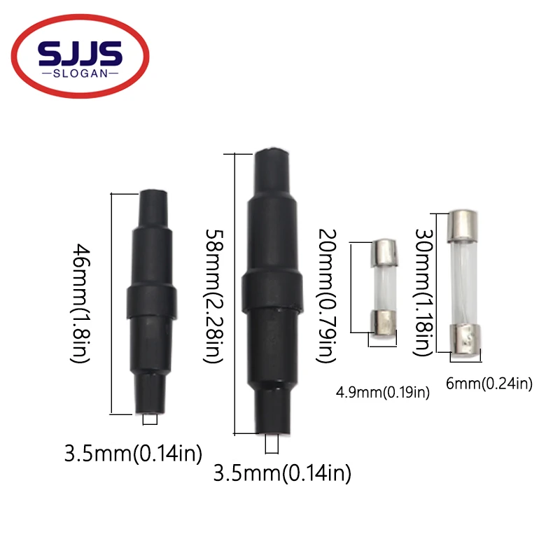 【10-5PCS】Car Fuse tube 5X20MM 6X30MM 250V Screw Type Quick Blow Plastic ...