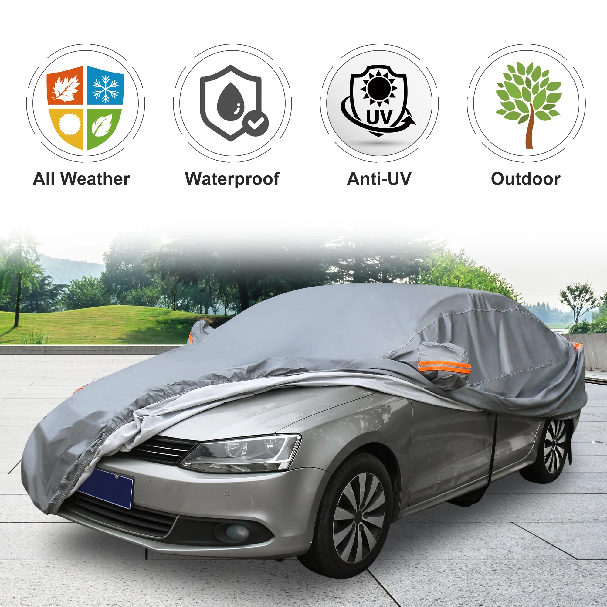 X-Autohaux-PEVA-Full-Car-Covers-Universal-Waterproof-Outdoor-Sun ...