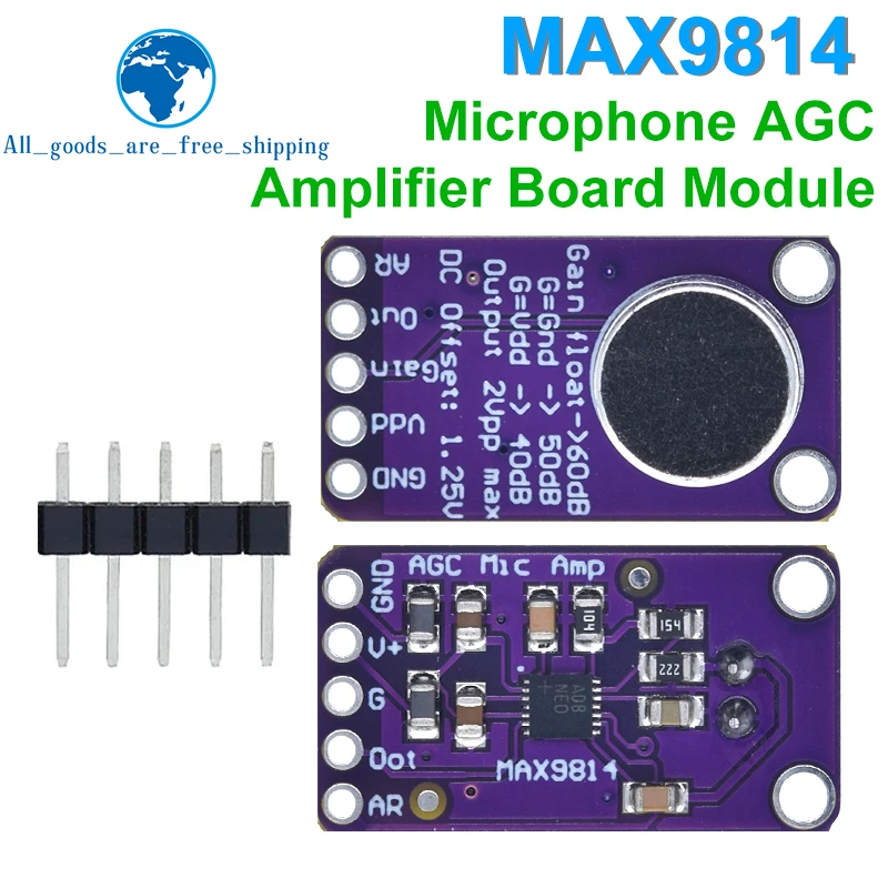 TZT-Electret-Microphone-Amplifier-Stable-MAX9814-module-Auto-Gain ...