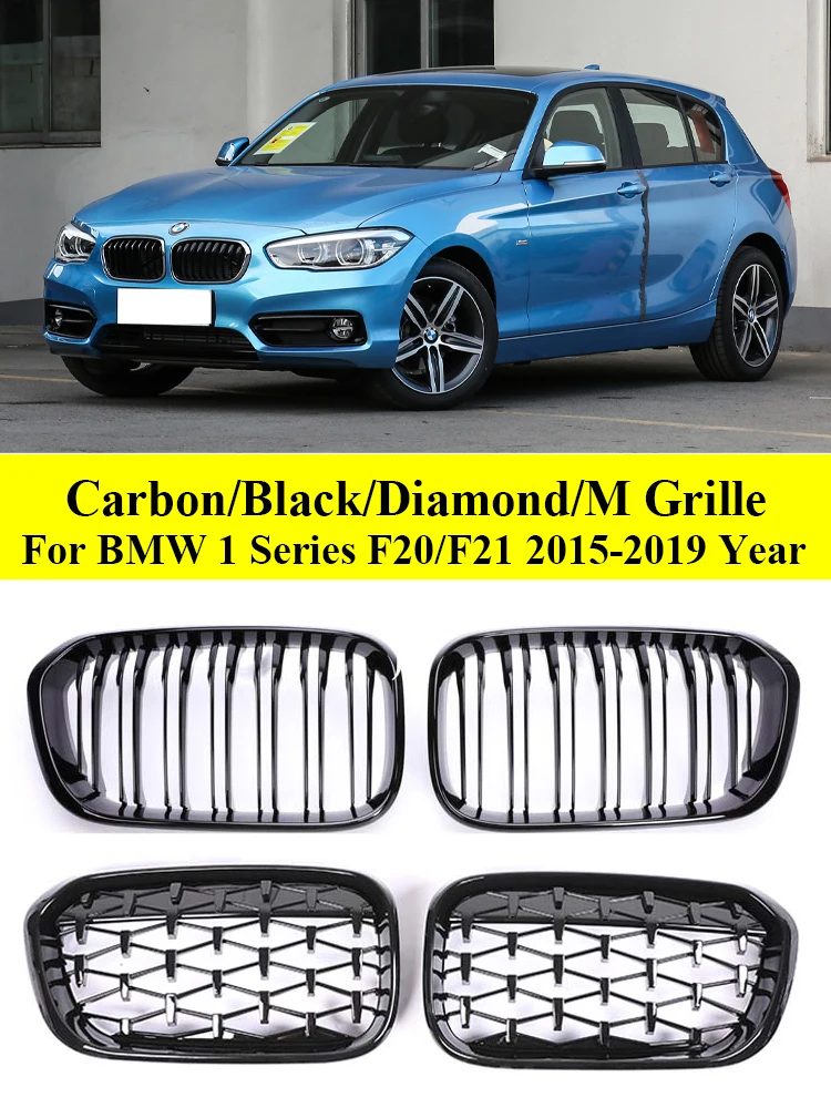 Front-Bumper-Kidney-Chrome-Black-Grille-Facelift-Racing-Grill-Cover-For ...
