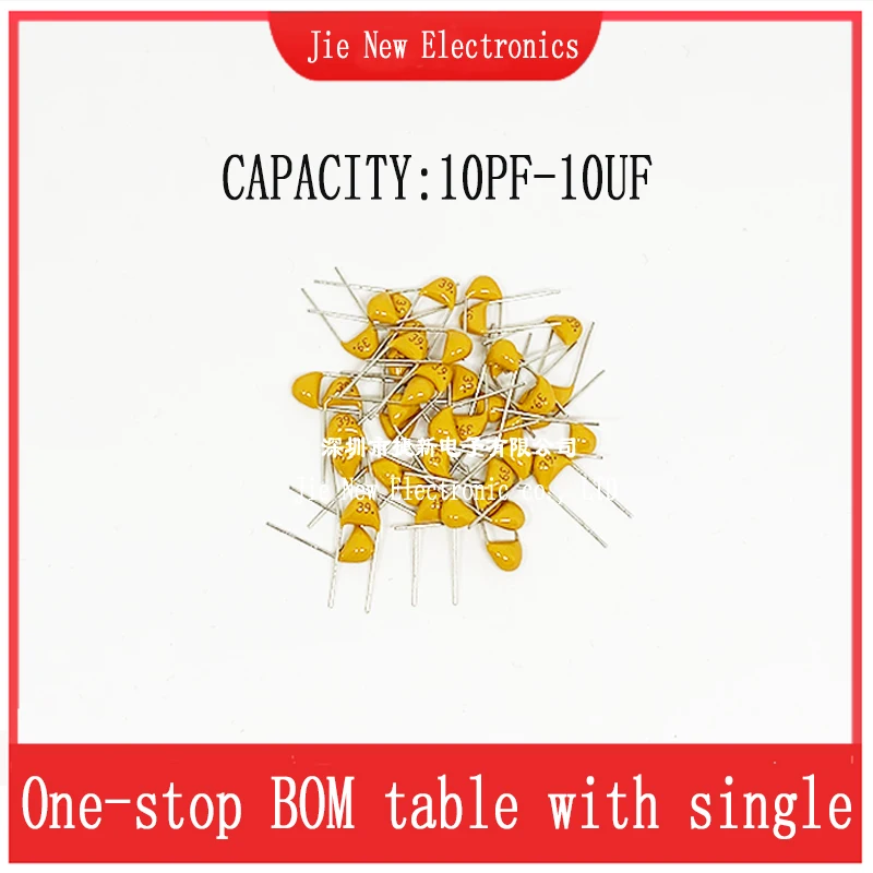 Condensador cerámico monolítico 100 piezas 10PF ~ 10UF 22PF 1NF 47NF ...