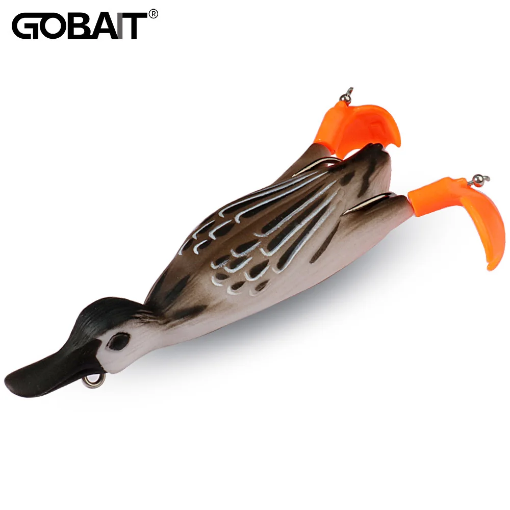 Soft-Lure-Duck-Double-Propeller-Flipper-Bird-Rubber-Frog-Grappling-Hook ...
