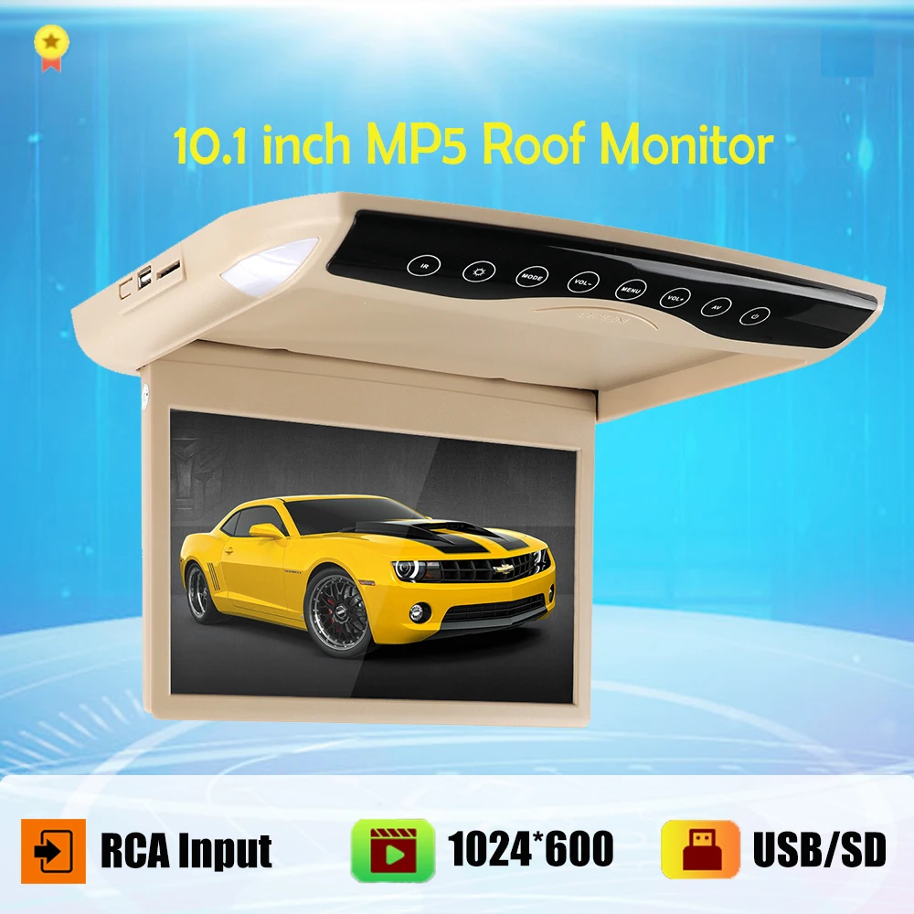 Ultra-Thin-1080P-10-1-Car-Monitor-Roof-Ceiling-Mount-Flip-Down-TFT-LCD ...