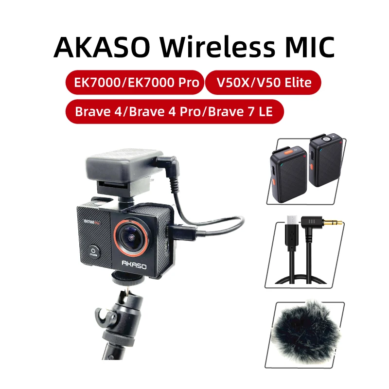 wireless-microphone-mic-for-AKASO-EK7000-EK7000Pro-V50X-V50-Elite ...