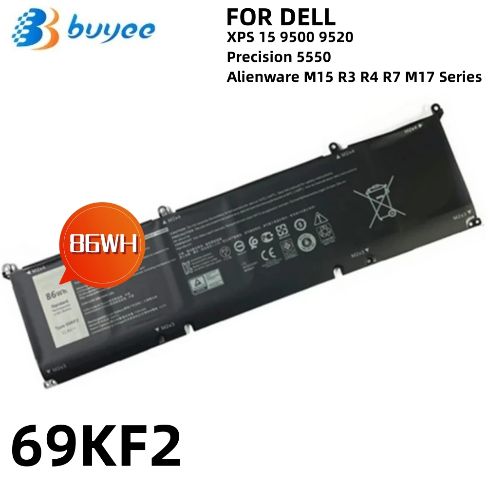 69KF2-Laptop-Battery-For-Dell-XPS-15-9500-9520-Precision-5550-5560 ...