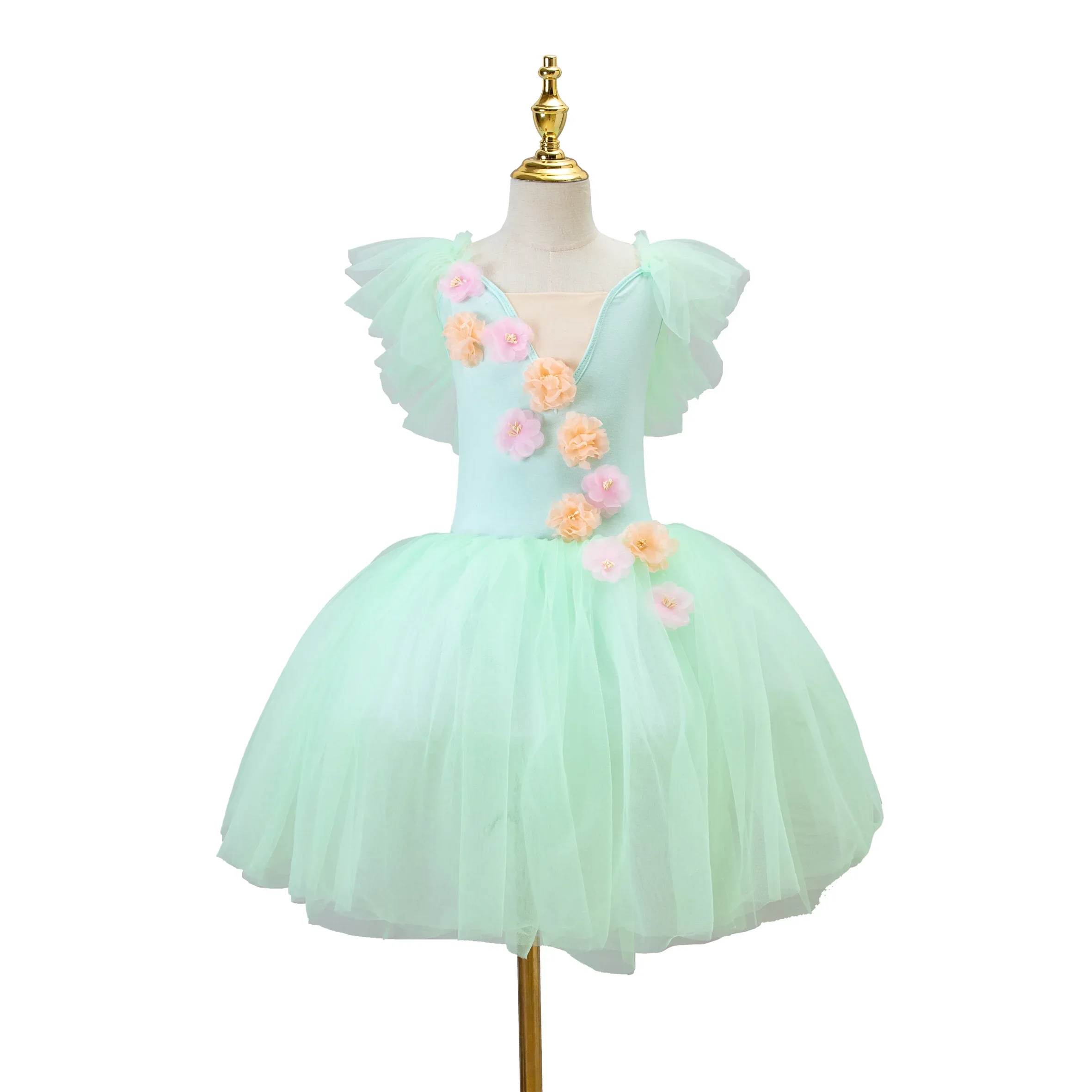 Children Long Ballet Dress Flower Girl Ballerina Costume Performance ...