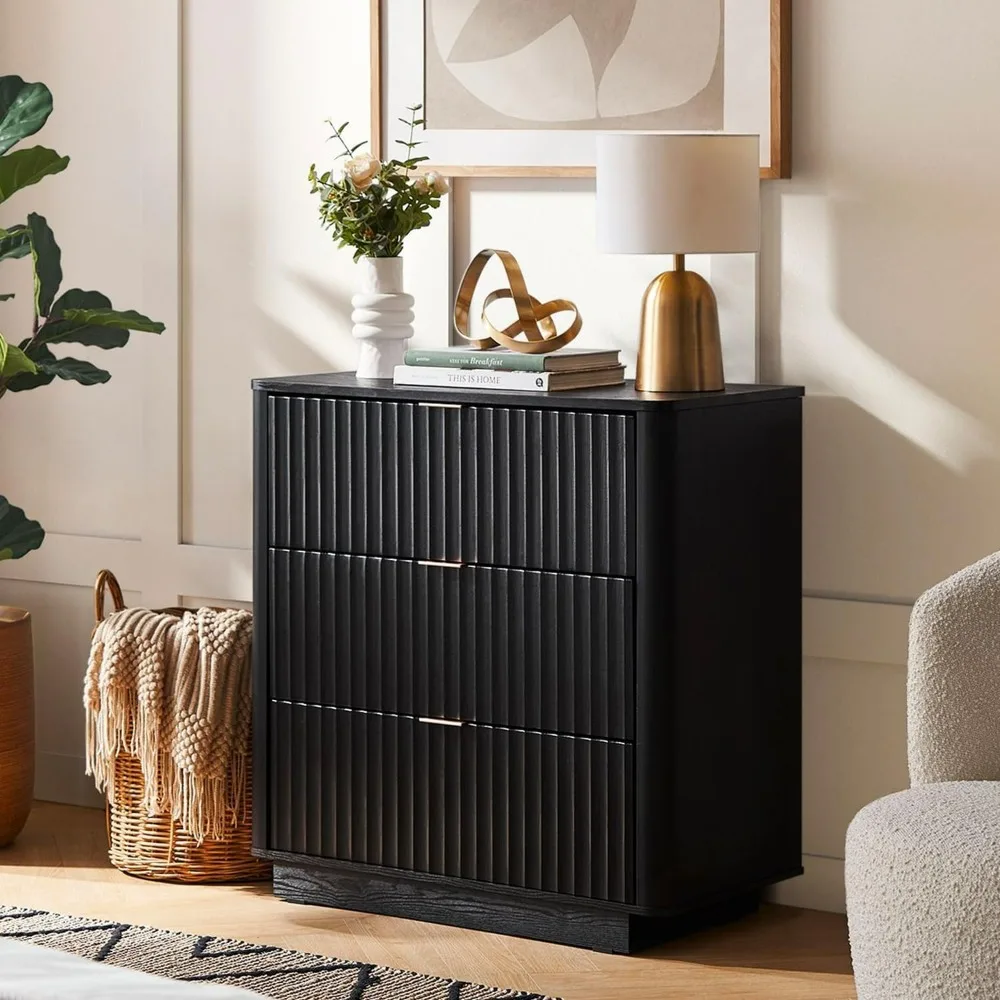 3-Drawer-Nightstand-for-Bedroom-Mid-Century-Modern-Wooden-Chest-of ...
