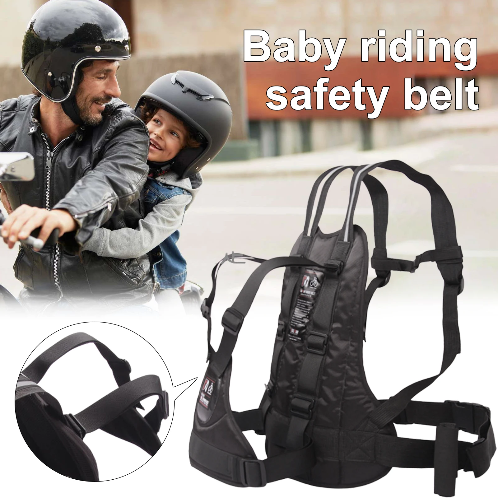 Kids-Motorcycle-Safety-Belt-2-Non-Slip-Handles-Adjustable-Breathable ...