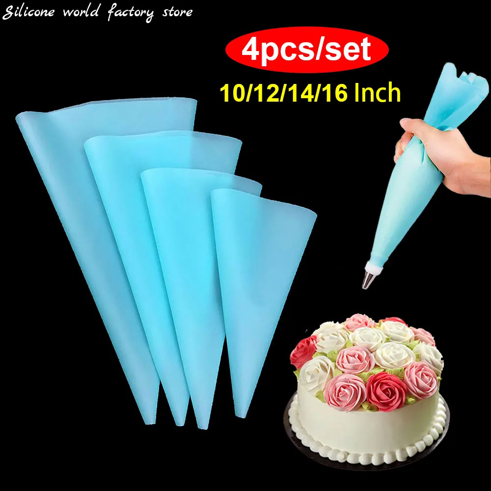 Silicone world 4Pcs Kitchen Gadgets Cream Pastry Bag DIY Cake ...