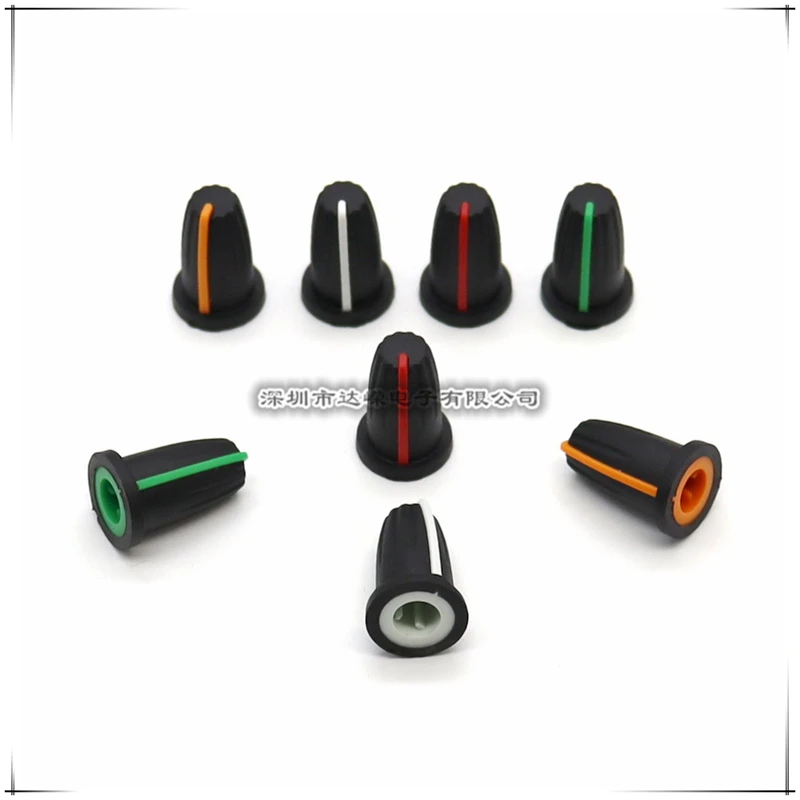 5PCS-13-19MM-Plastic-Rubber-Knob-Cap-Half-Shaft-6MM-180-Potentiometer ...