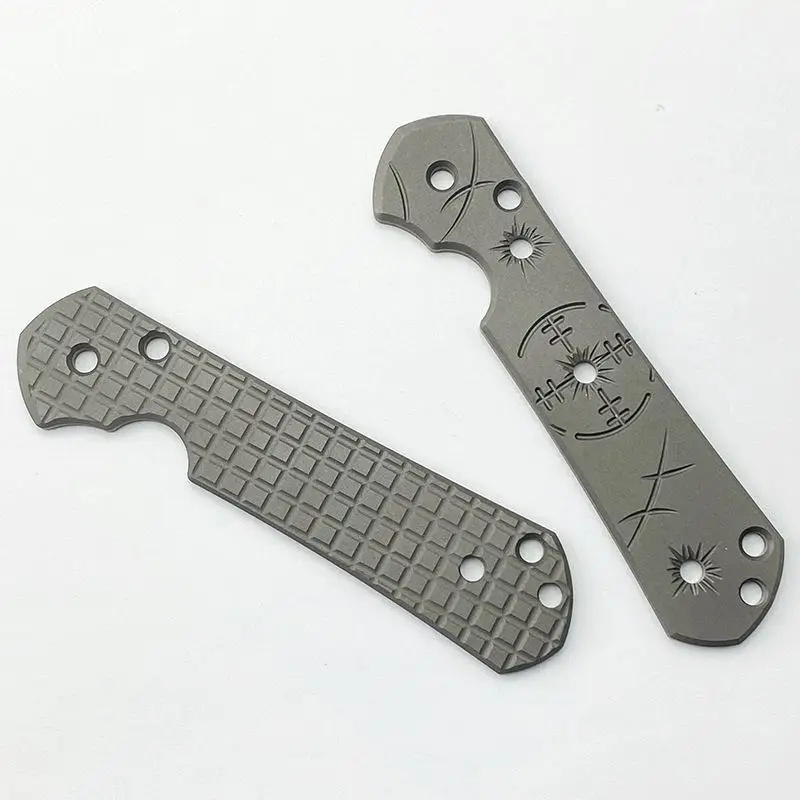 1PC Knife Handle Patch Titanium Alloy Grips Handle Patch Decor Scales ...