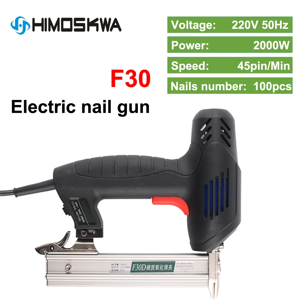 2000W mini Electric nail gun F30 straight nail gun electric tool 45PCS ...