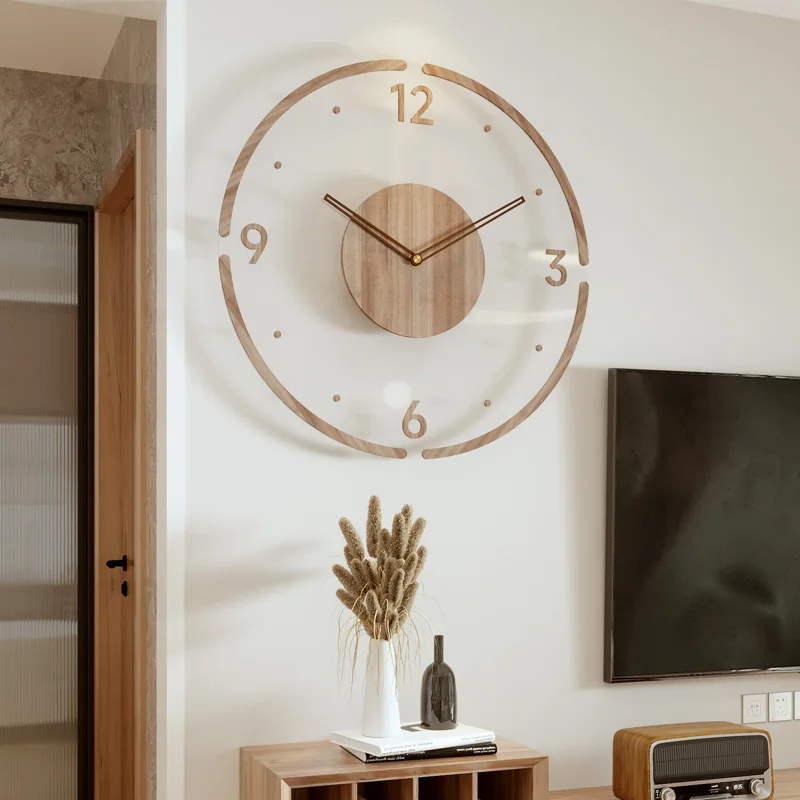 Reloj-de-pared-de-madera-maciza-para-sala-de-estar-nuevo-reloj-de ...