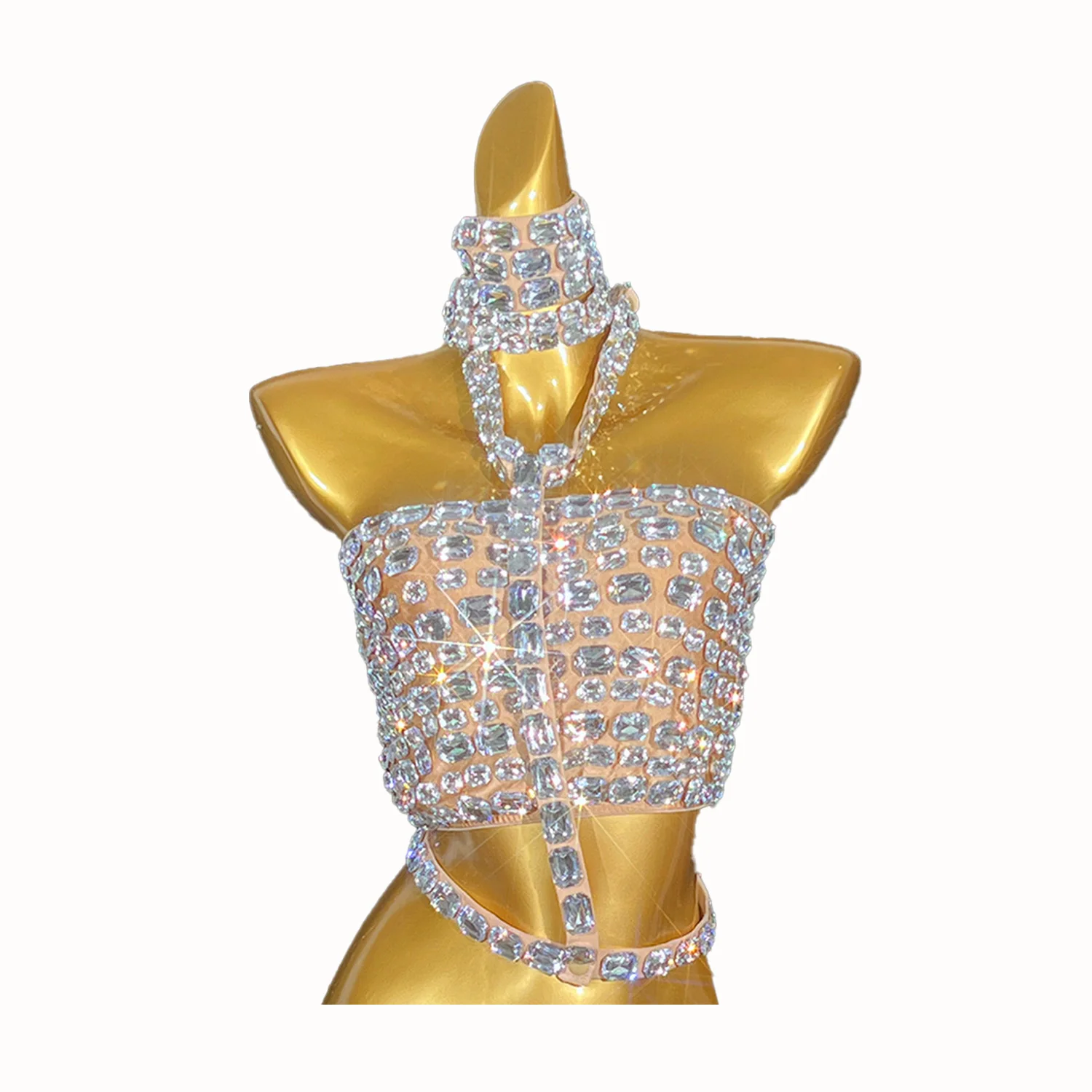 Fashion-Hot-Diamonds-Tight-Hanging-Neck-Wrapped-Chest-Small-Tank-Top ...