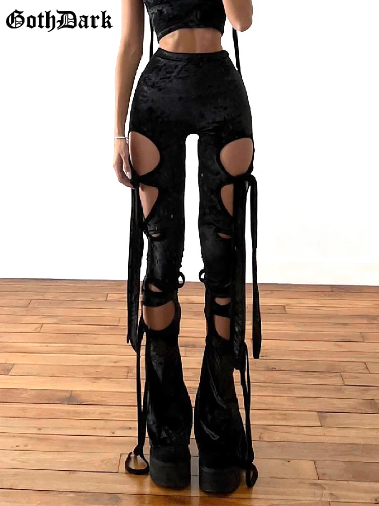 Goth-Dark-Velvet-Hollow-Out-Mall-Gothic-Pencil-Pants-Grunge-Aesthetic ...