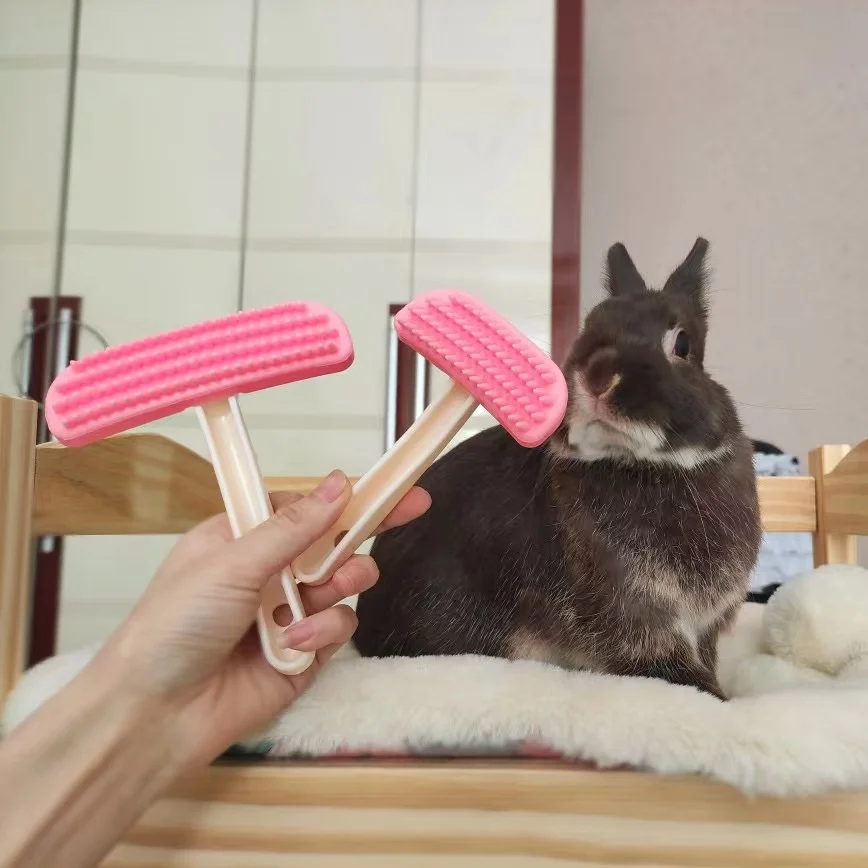 Silicone Pet Rabbit brush Cat Grooming Comb Fur Brush for Guinea Pig ...
