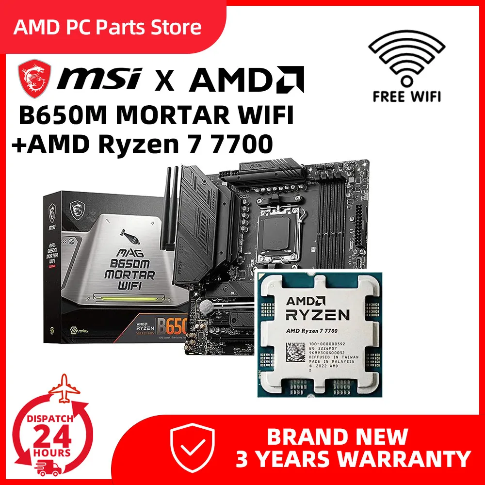 MSI-Kit-Motherboard-para-CPU-Gaming-B650M-MORTAR-Wi-Fi-com-AMD-Ryzen-7 ...