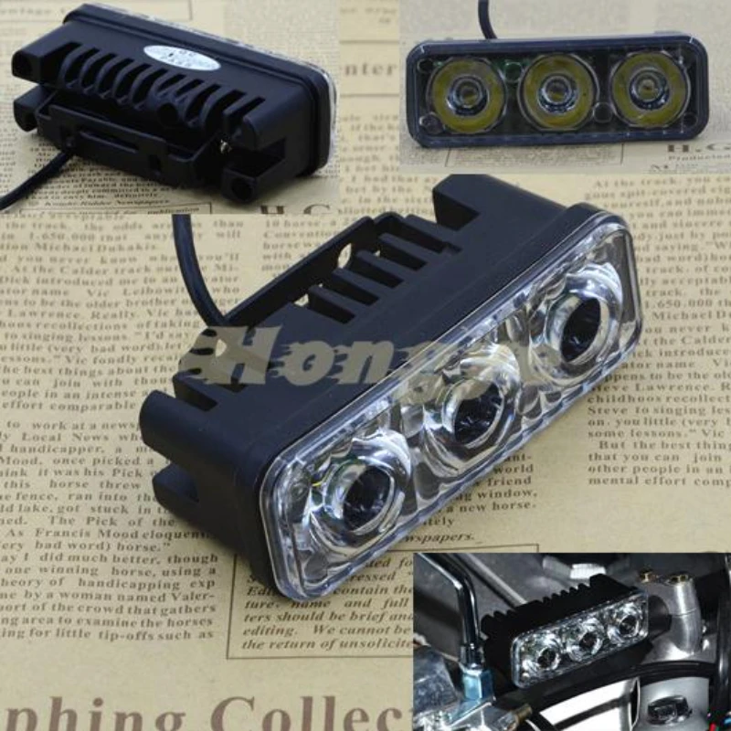 3 Led Motorcycle Headlight Headlamp Beam Driving Headlamp Motor Lights ...