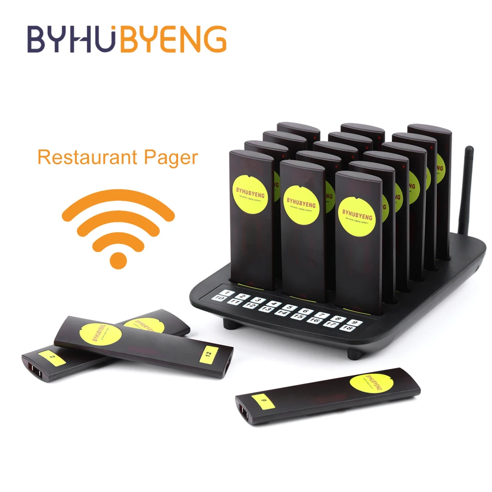 BYHUBYENG-Wireless-Calling-Restaurant-Pager-System-Paging-Buzzer-for ...
