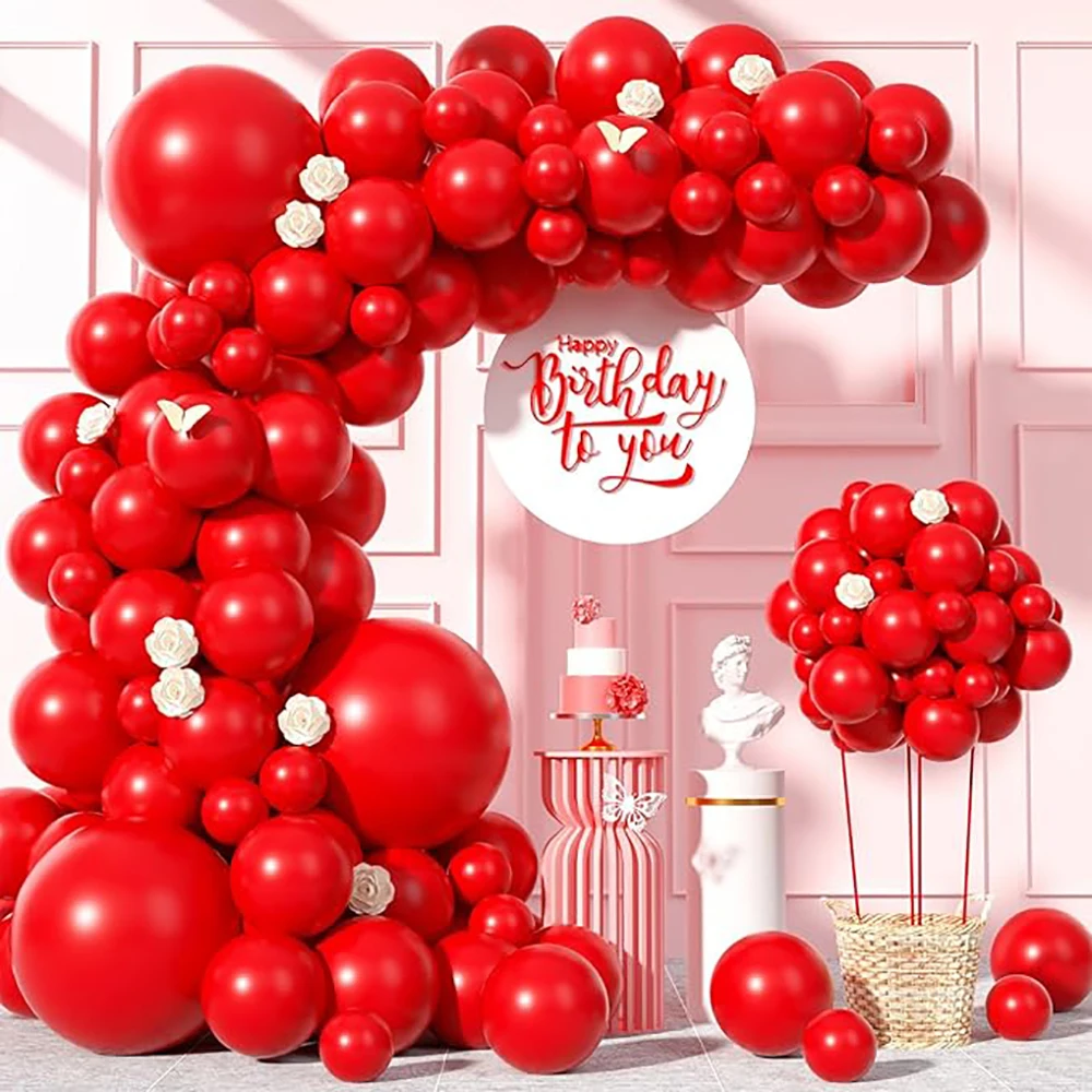 Red Balloons Garland Baby Shower Decor Latex Balloon Arch Kit Gender ...