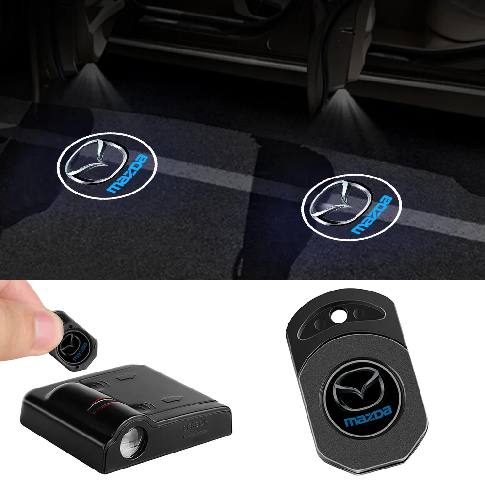 1/2Pcs Car Door Wireless HD Badge Welcome Light Led Projector Lamp for ...