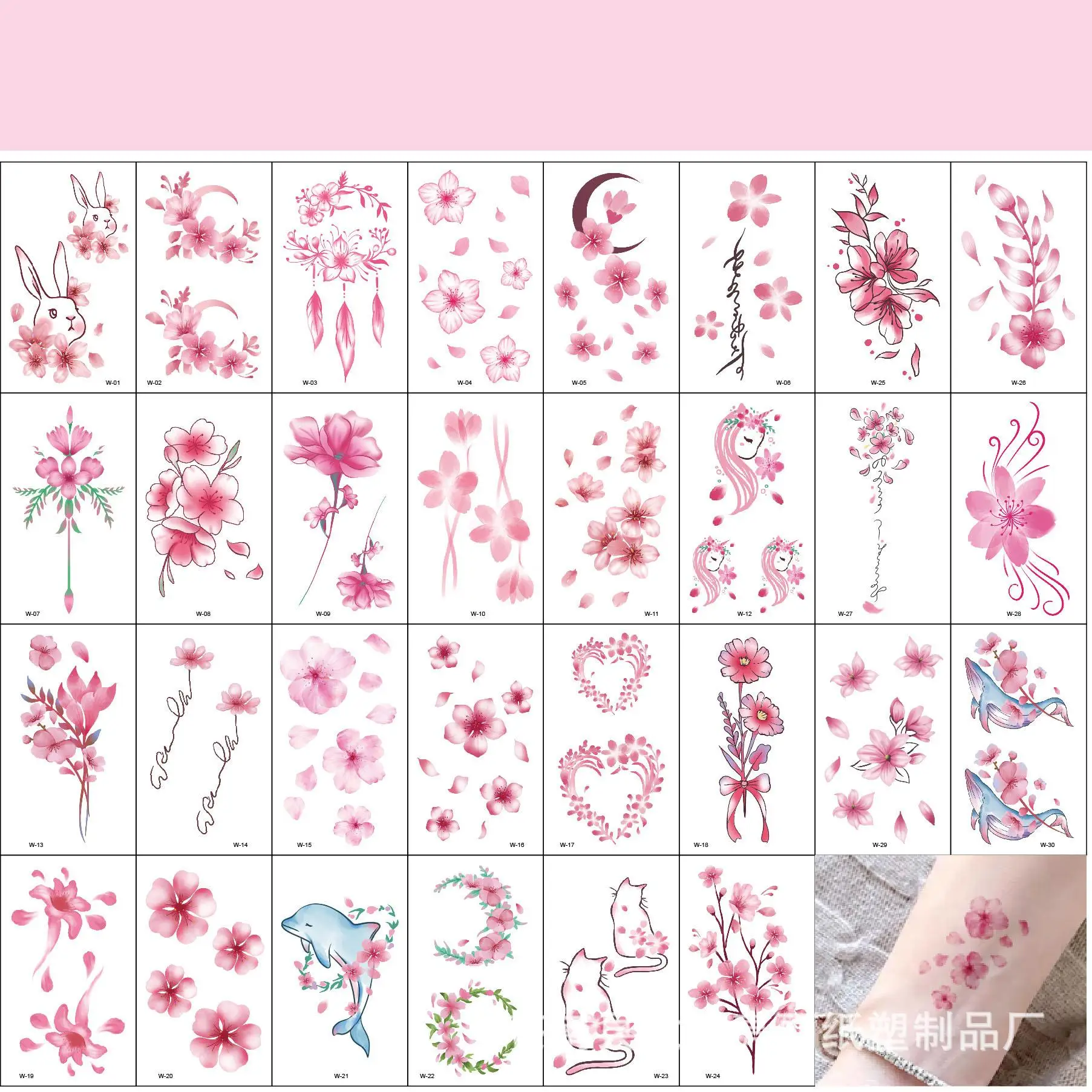 30-small-fresh-tattoo-stickers-lasting-Korea-Harajuku-tattoo-flowers ...