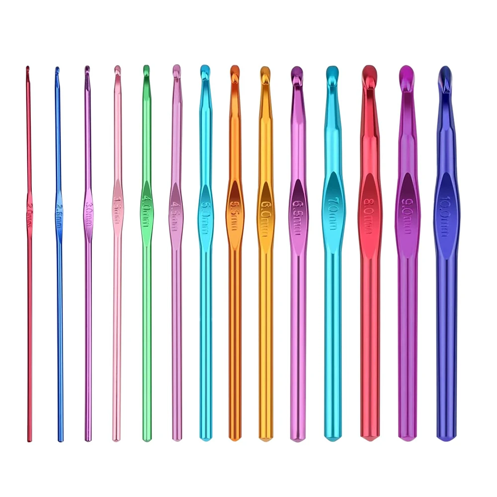 1pc 2-10mm Aluminum Crochet Hooks Set Colorful Aluminum Knitting ...