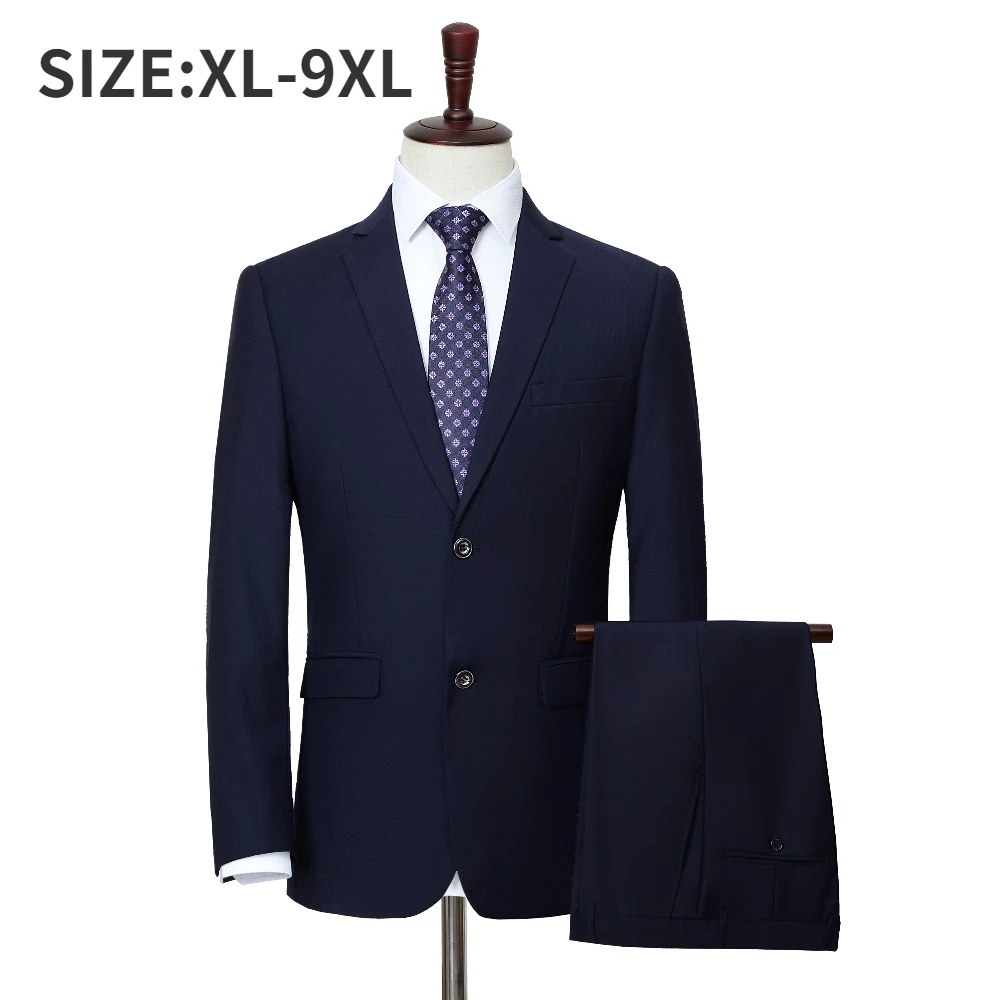 Plus-Size-Xl-9xl-Men-Suit-Sets-Business-Office-Solid-Color-Male-Formal ...