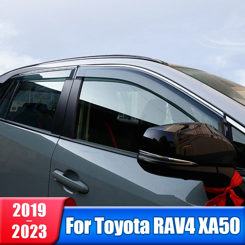 Car-Side-Window-Visor-Vent-Awnings-Shelters-Rain-Guard-For-Toyota-RAV4 ...