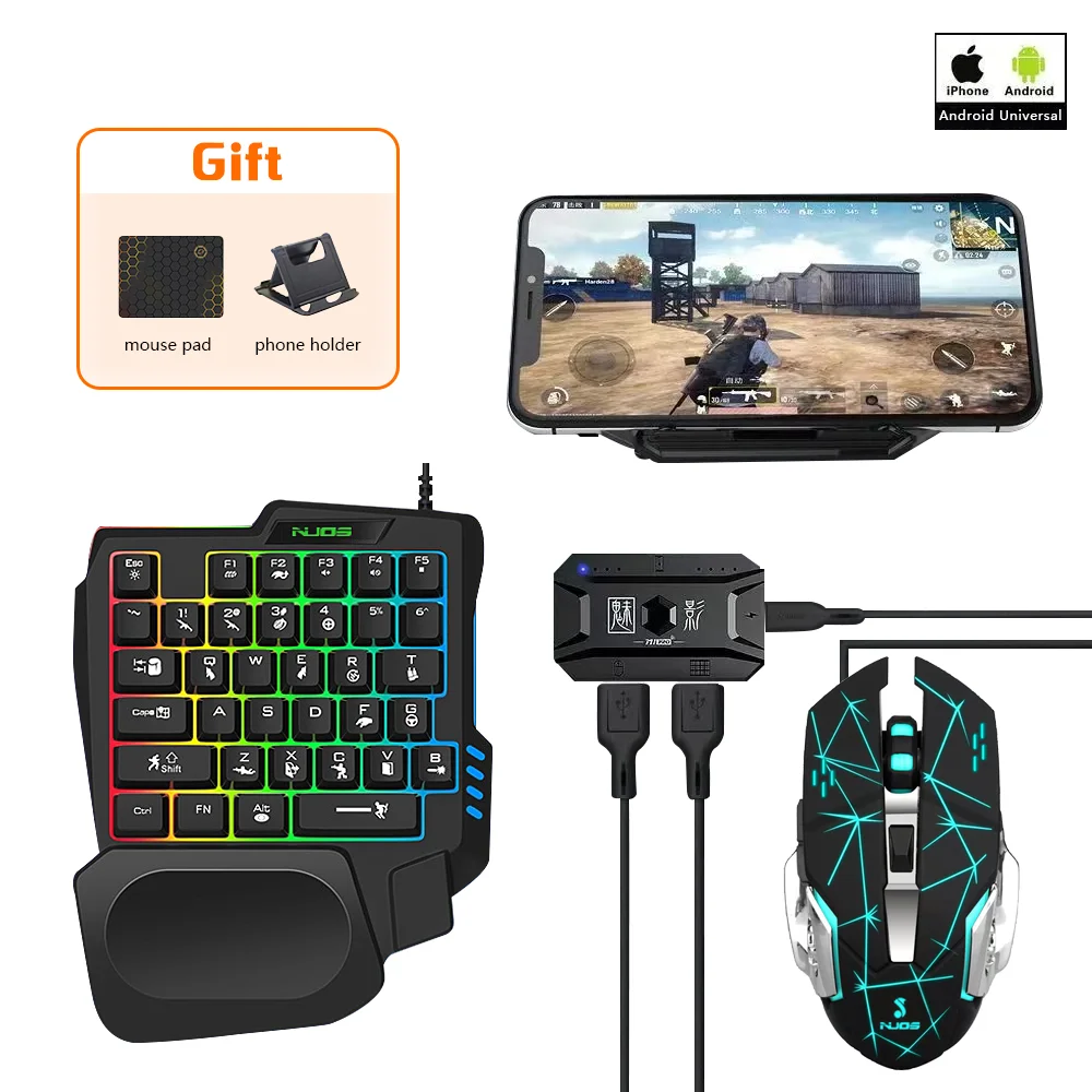 Tablet and Phone Gaming Keyboard and Mouse Set