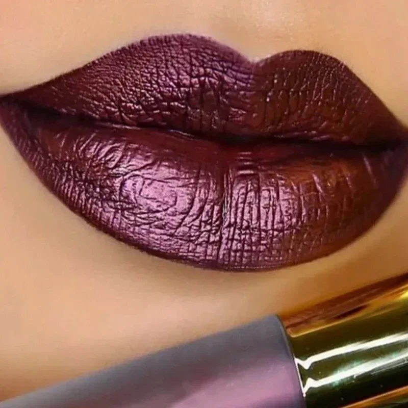 Brillo-de-labios-met-lico-brillante-12-colores-resistente-al-agua-mate ...