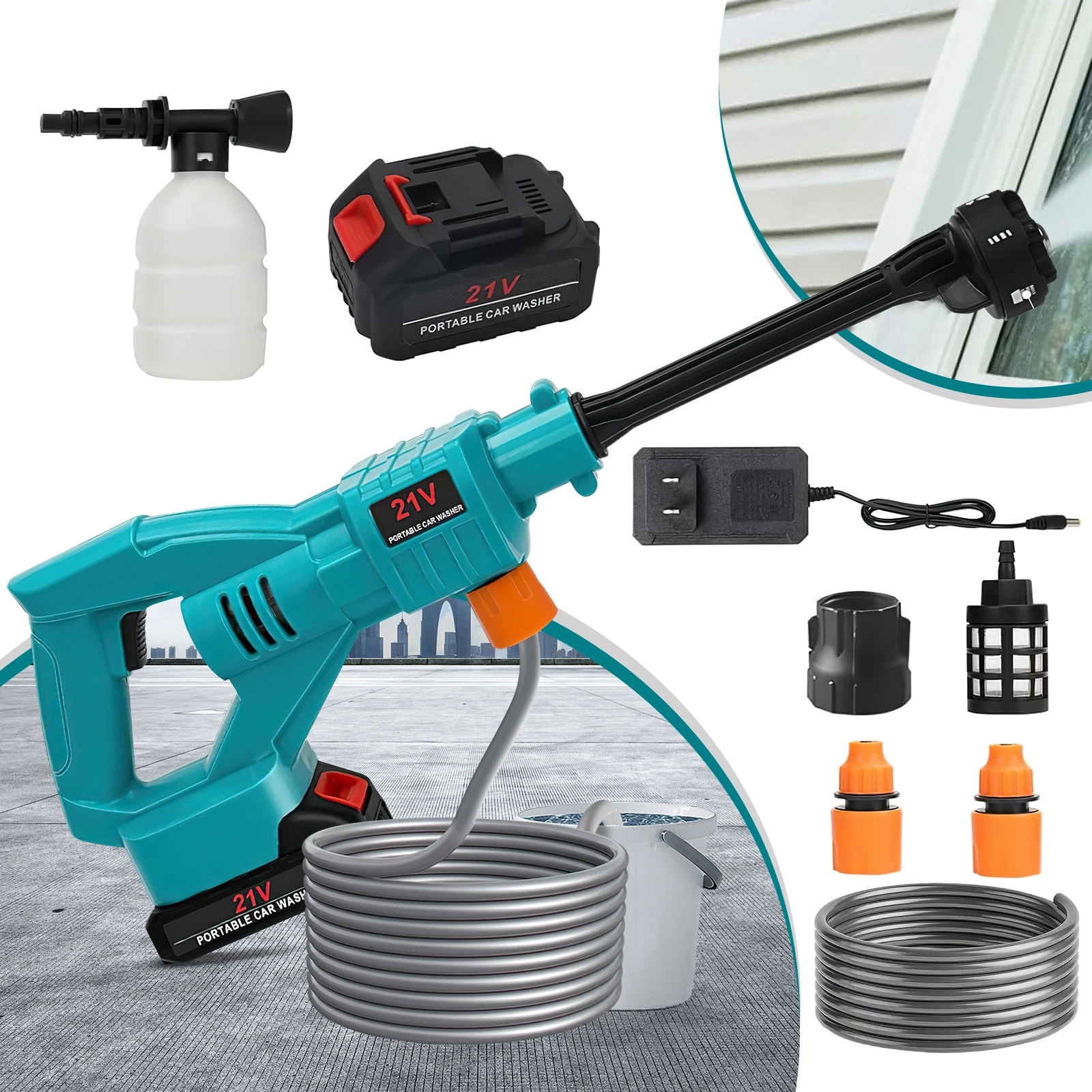 40Bar-Wireless-High-Pressure-Car-Wash-Water-Spray-Gun-Portable-Washer ...