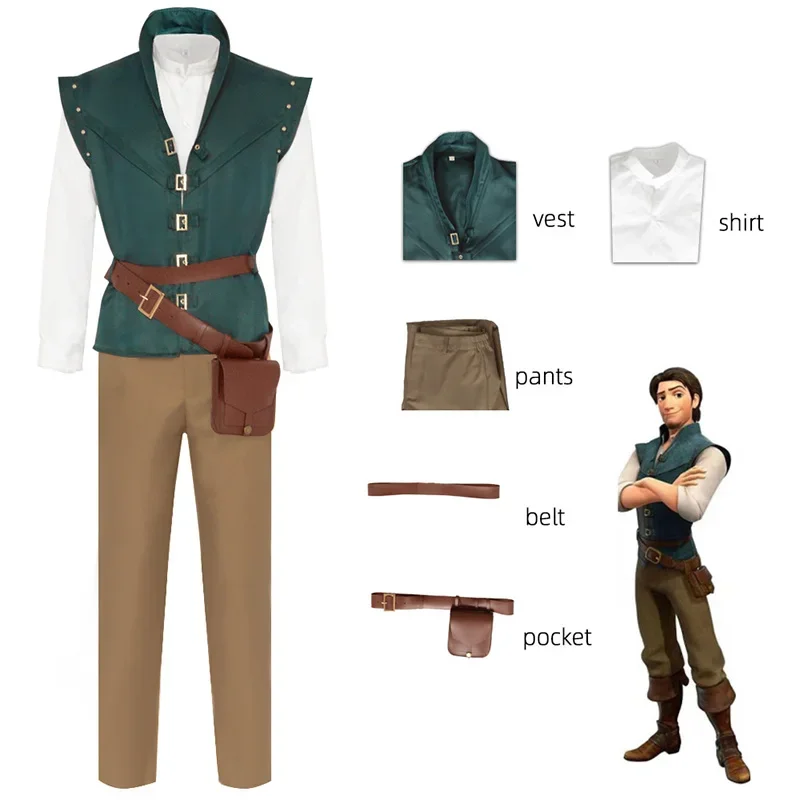 Disney-Rapunzel-fantasia-cosplay-masculina-Flynn-Rider-uniforme-de-pr ...