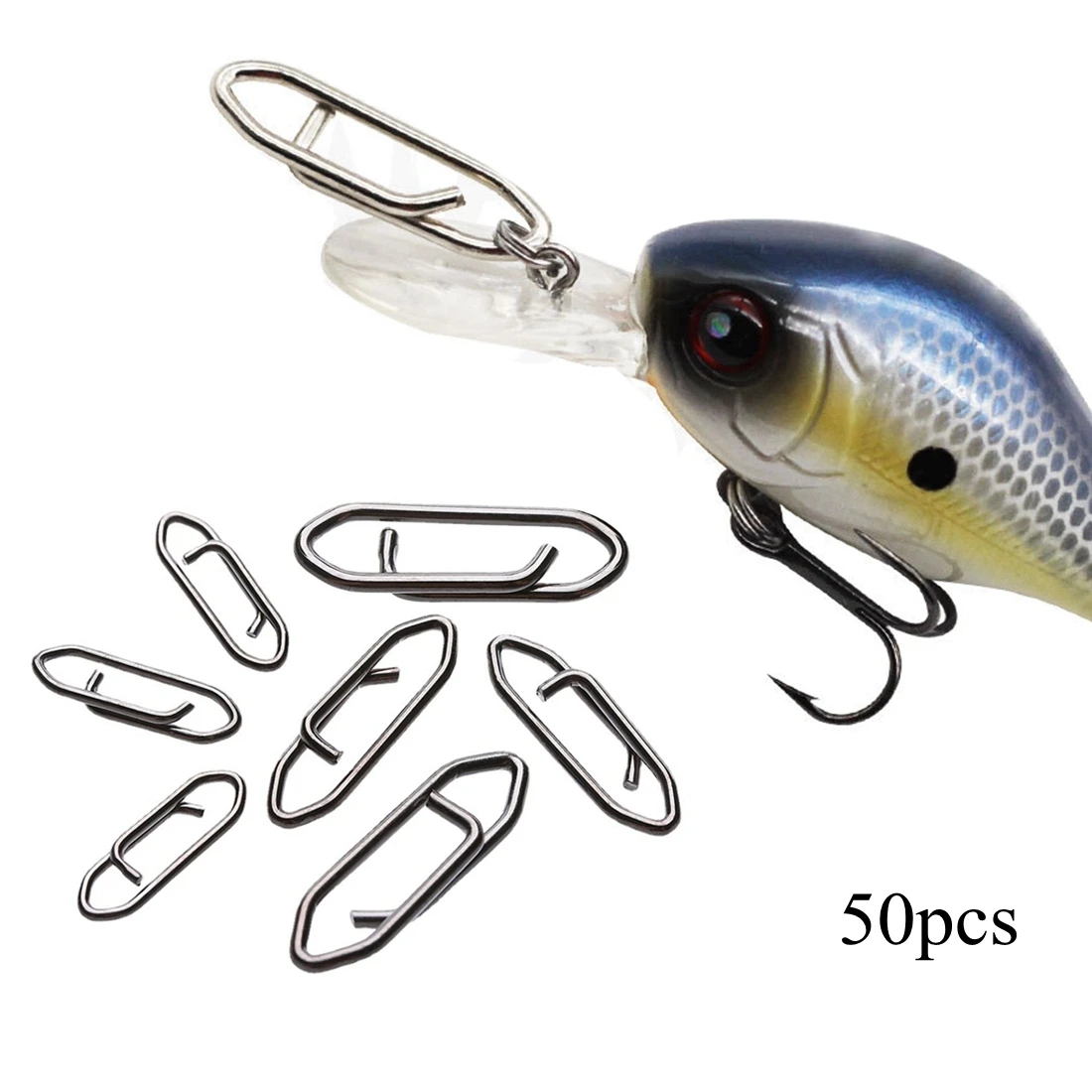 50pcs-Fishing-Clips-Stainless-Steel-Connector-Snaps-Swivels-Quick ...